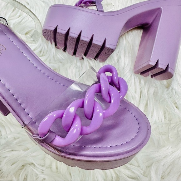 Shoes | Lavender Chain Platform Heel | Poshmark
